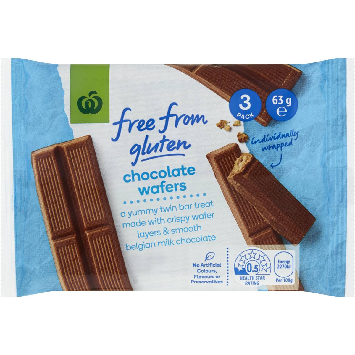 Woolworths Free From Gluten Choc Coated Wafer 63g – Gluten Free ...