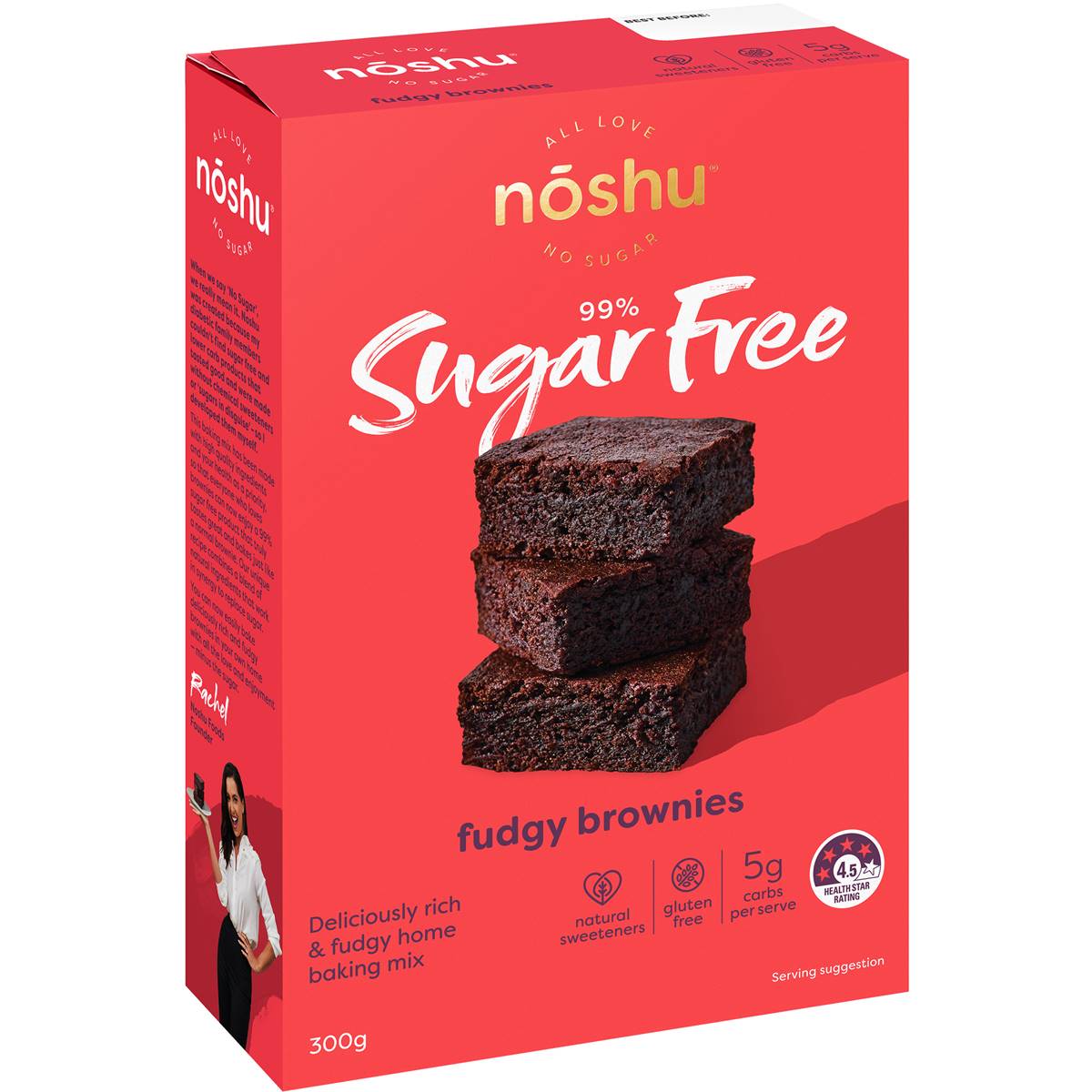 Noshu 99% Sugar Free Fudgy Brownies Mix – Gluten Free Products of Australia