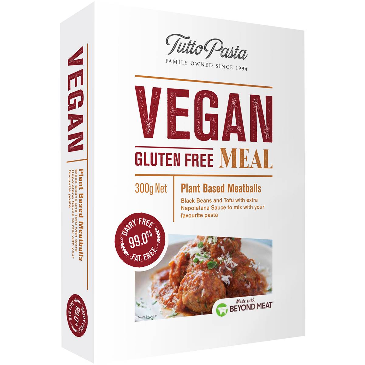 Tutto Pasta Vegan & Gluten Free Plant Based Meatballs Meal 300g ...