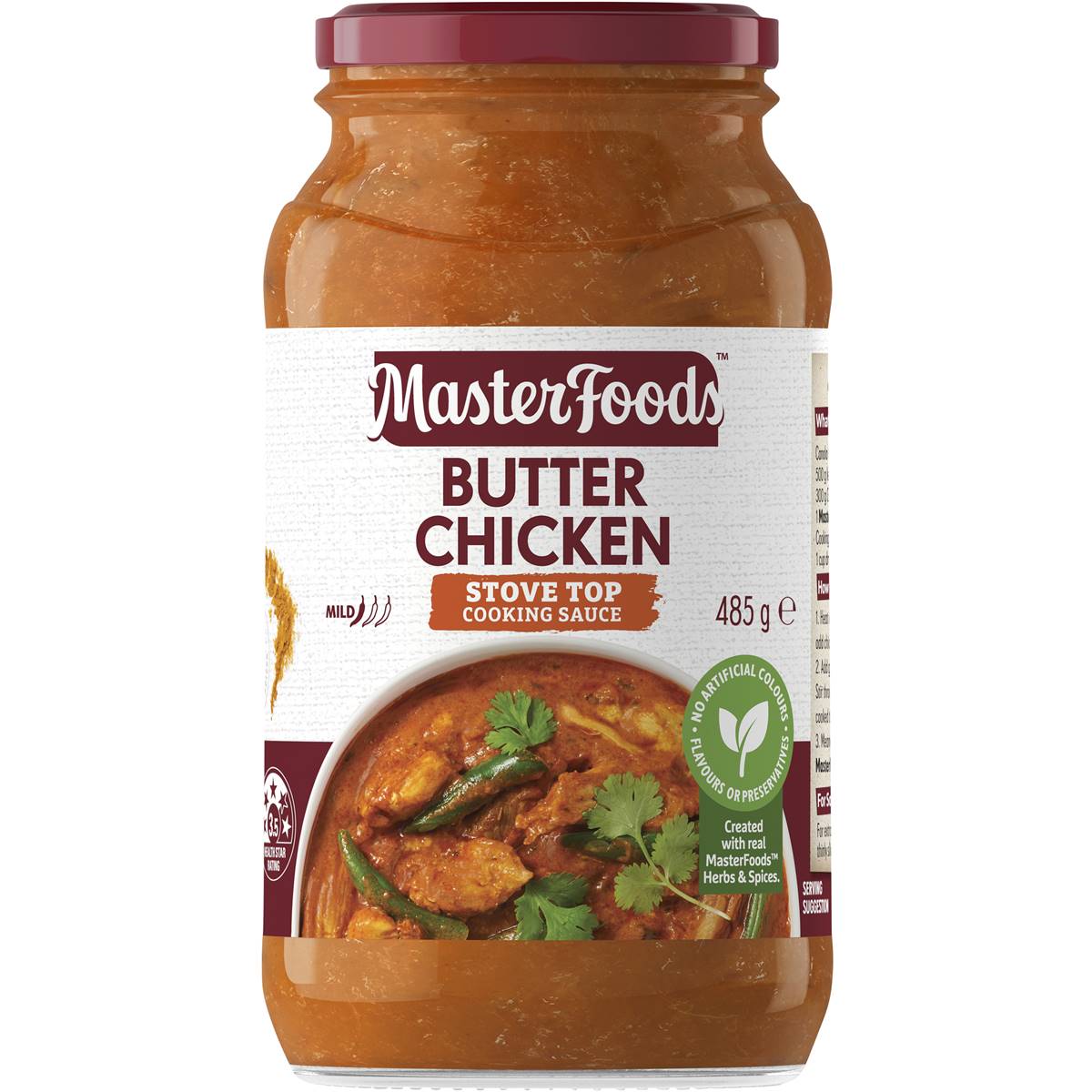 Masterfoods Simmer Sauce Butter Chicken 485g – Gluten Free Products of ...