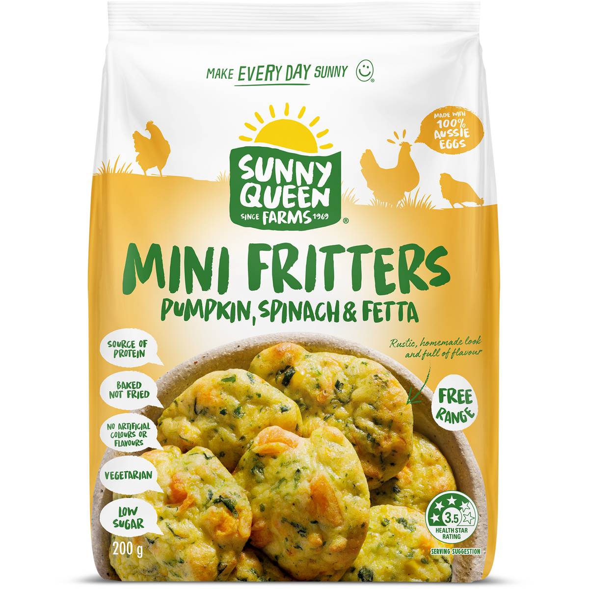 Sunny Queen Mini Fritters Pumpkin, Spinach & Fetta Frozen 200g – Gluten ...