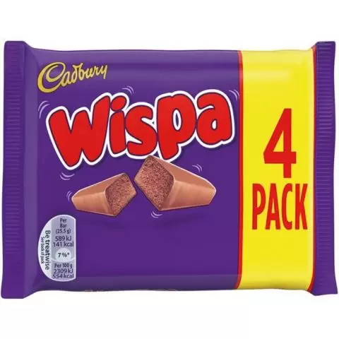 Cadbury Wispa Chocolate Bar 4 Pack 94.8g – Gluten Free Products of ...