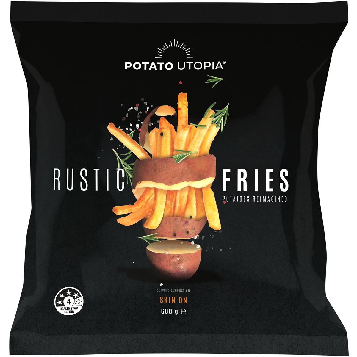 Potato Utopia Rustic Skin On Fries 600g – Gluten Free Products of Australia
