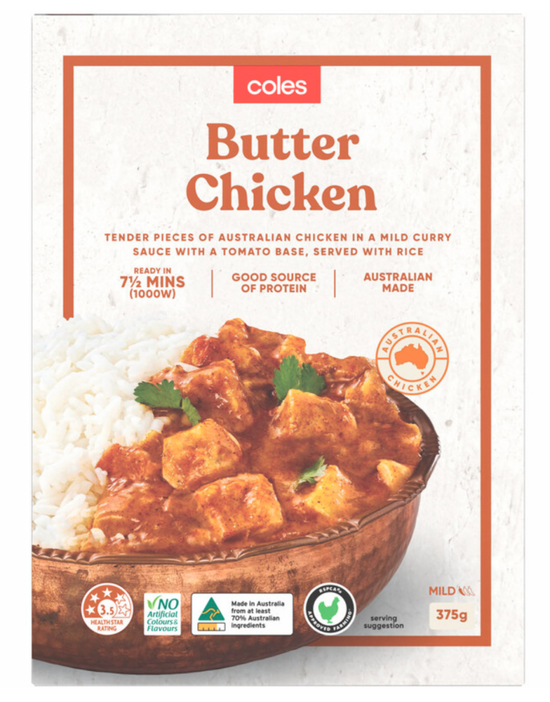 Coles Convenience Meals Butter Chicken 375g – Gluten Free Products of ...