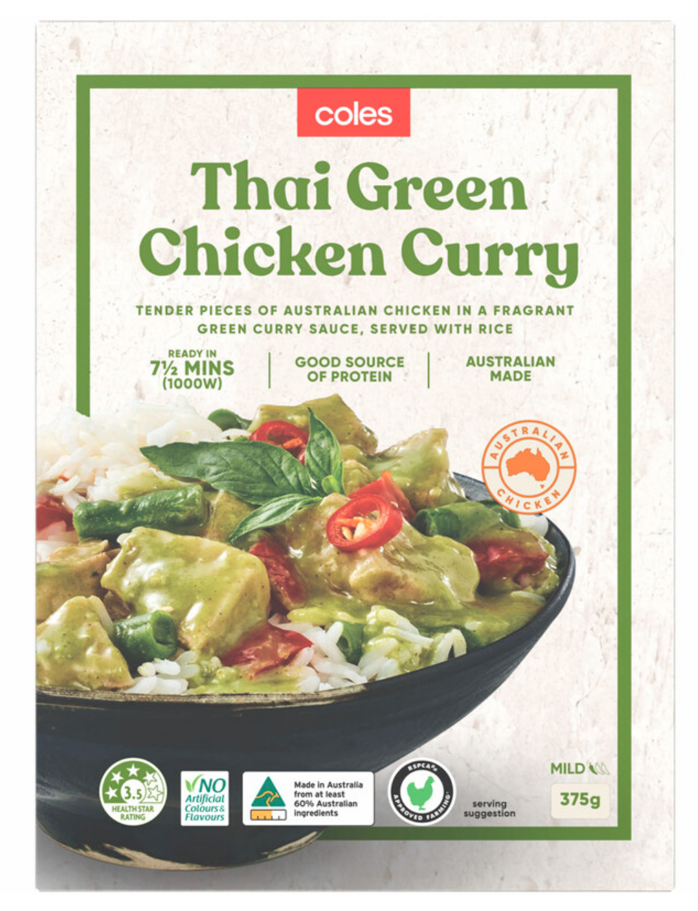 Coles Convenience Meals Thai Green Curry Chicken 375g – Gluten Free ...